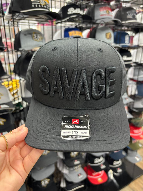 All Black Savage Hat - Define Boutique